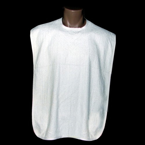 Adult Bib: Terry Cloth White